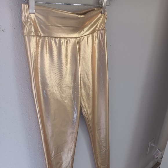 Pants & Jumpsuits | Metallic Gold Leggings | Poshmark